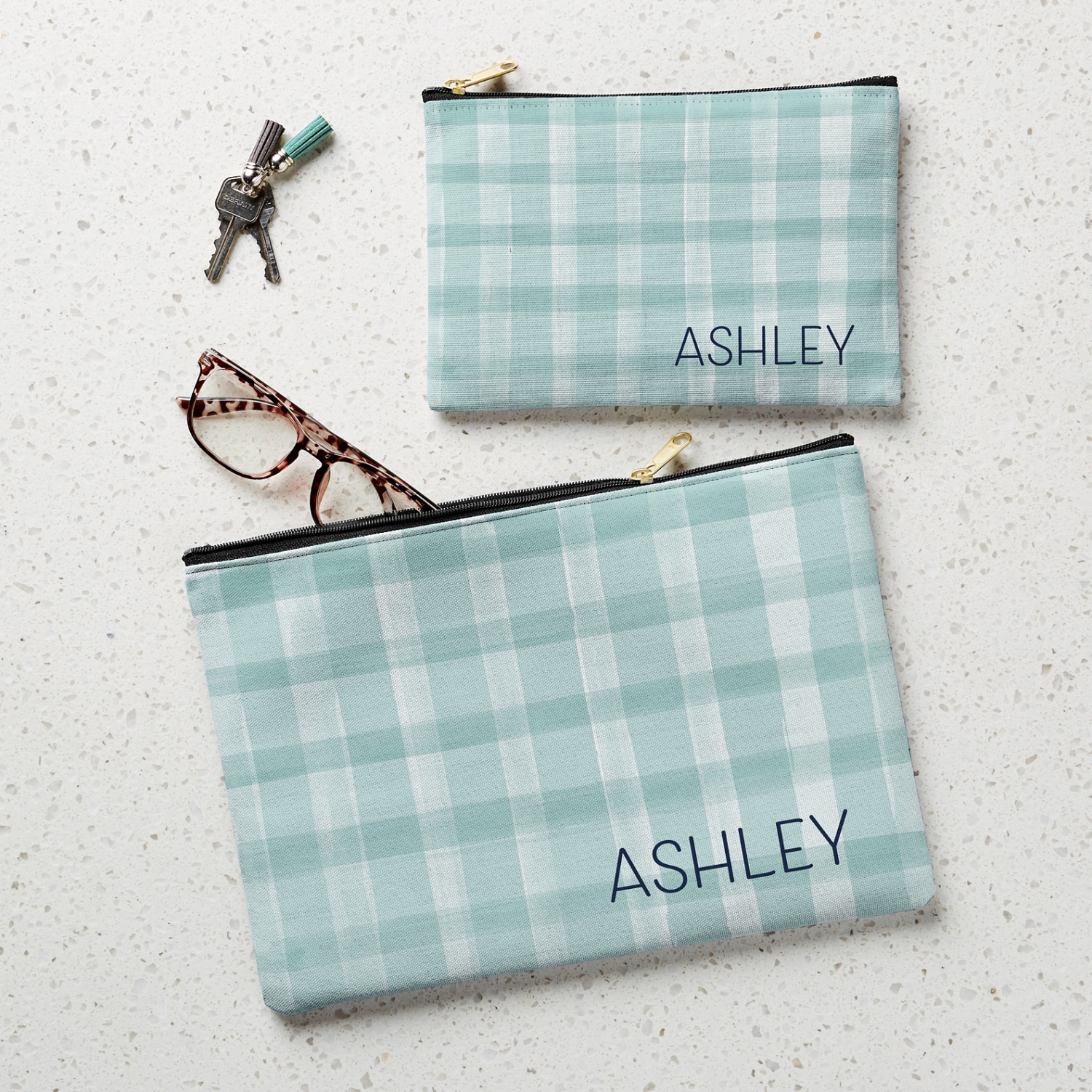 Gingham Zipper Pouch at Gifts.com
