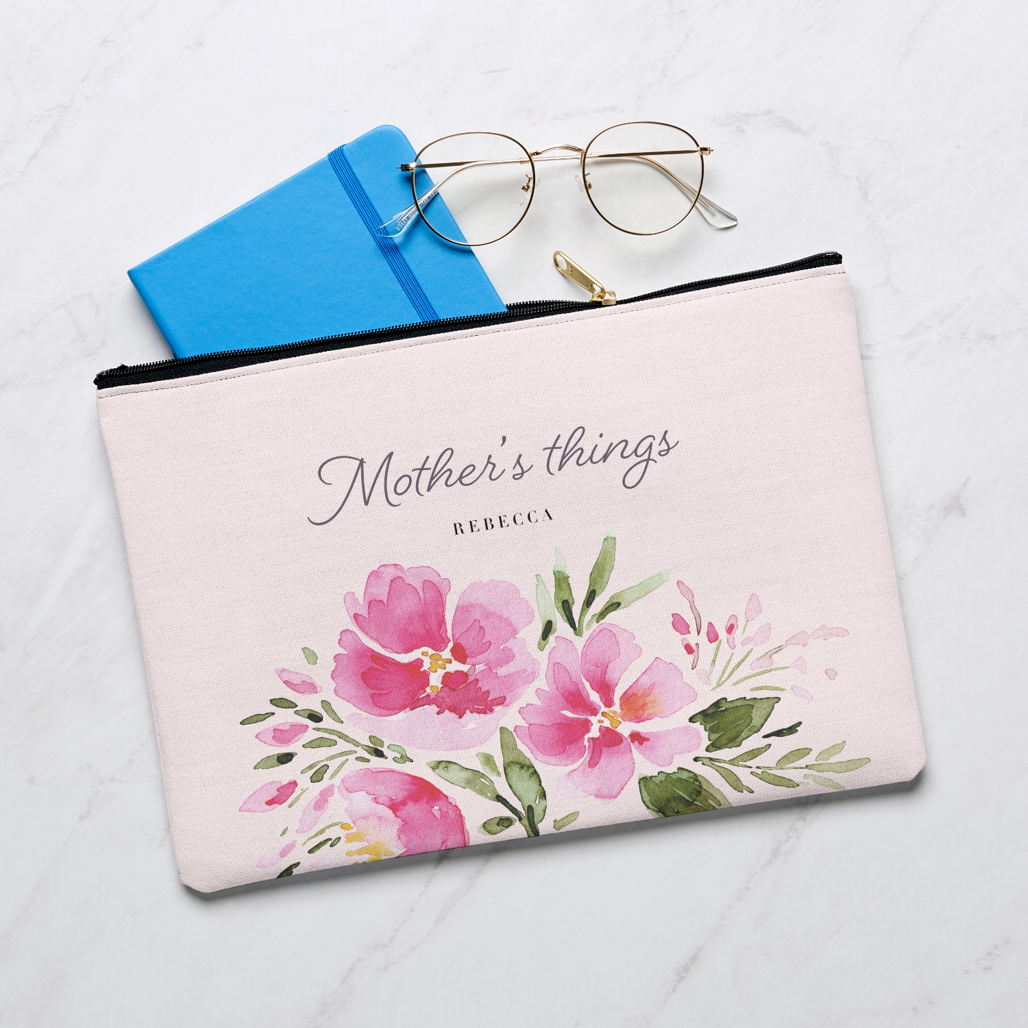 Pretty Pink Poppy Zipper Pouch at Gifts.com