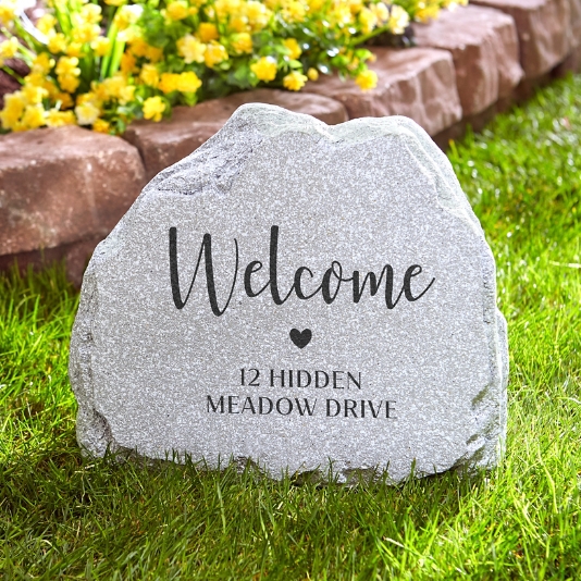 Welcome Address Standing Garden Stone | Personal Creations