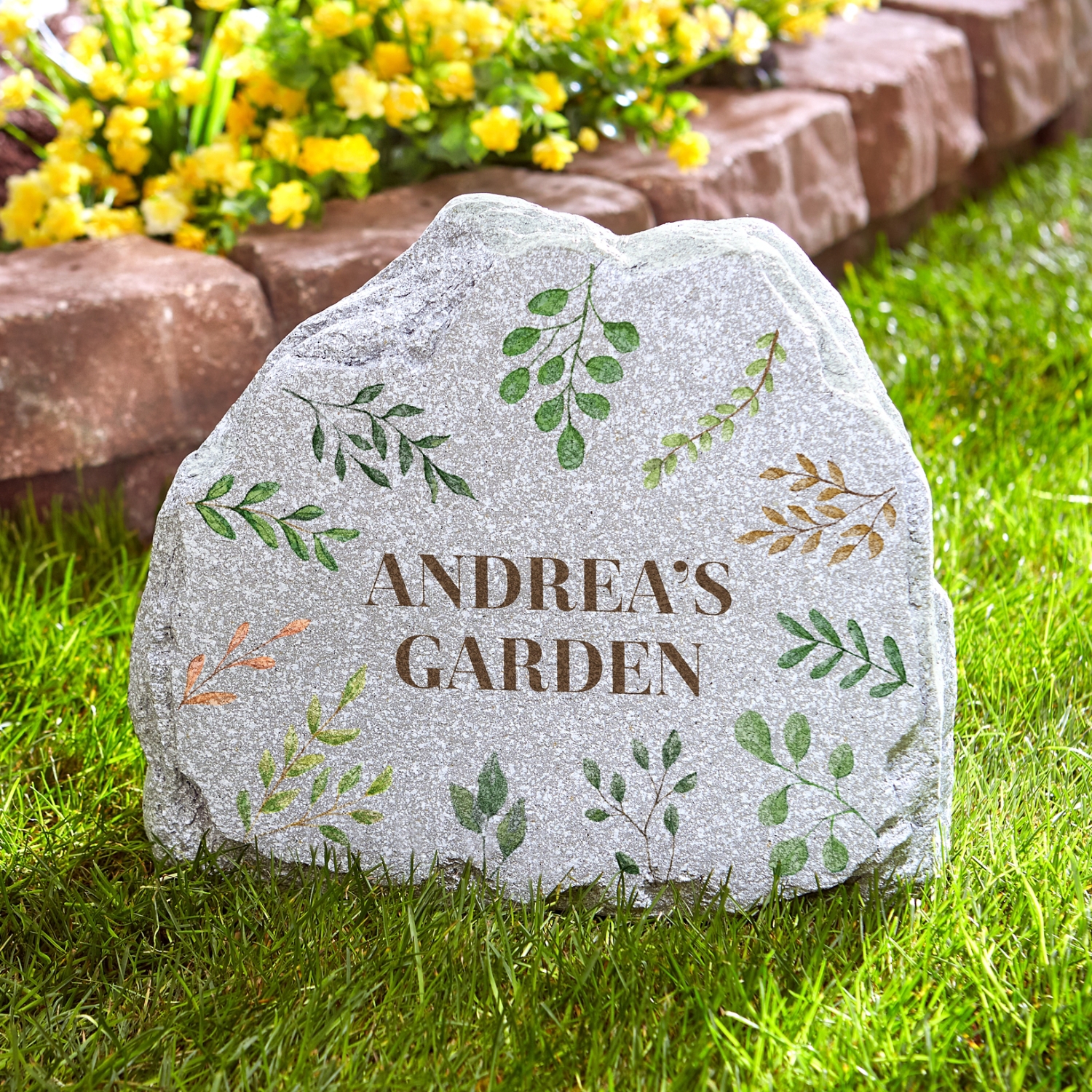 Botanical Leaves Standing Garden Stone at Gifts.com