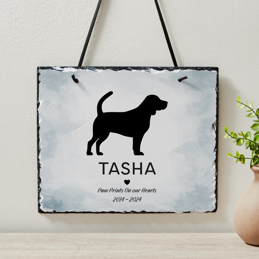Pet Silhouette Memorial Plaque Slate Sign | Personal Creations