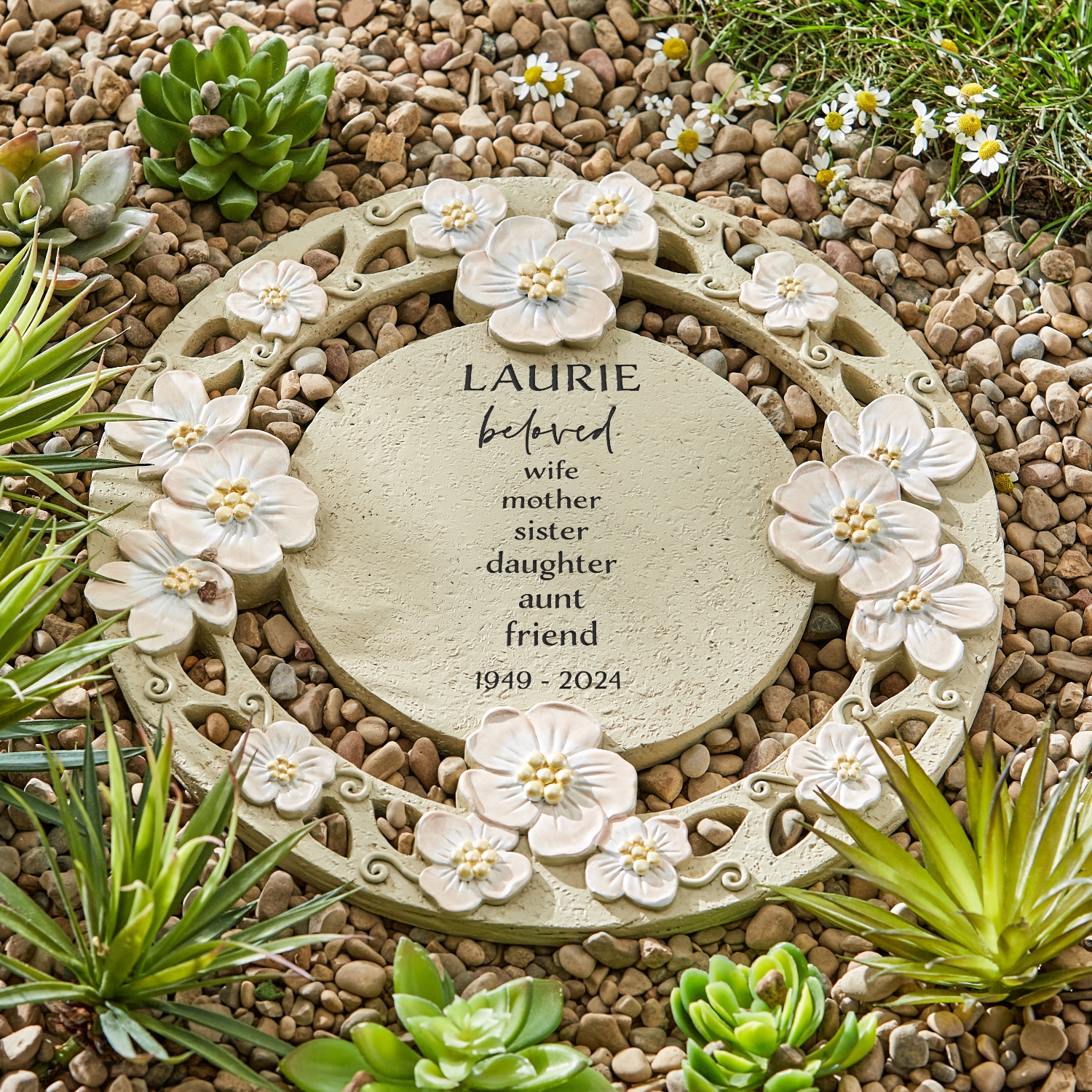 Loved By All Memorial Floral Garden Stone at Gifts.com