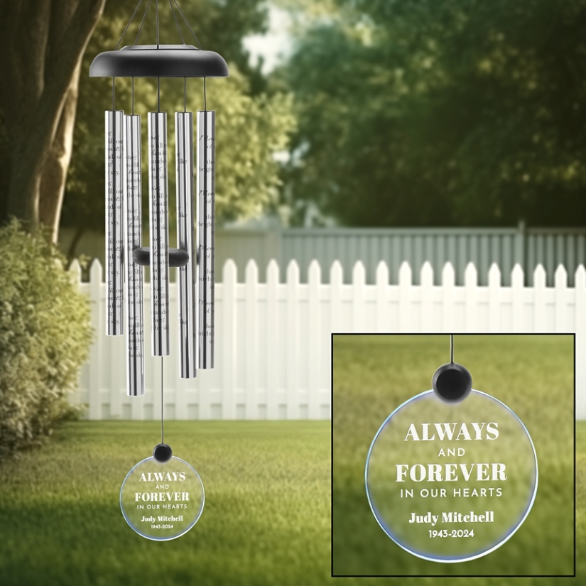 Always and Forever Sympathy Sonnet Solar Wind Chime | Personal Creations