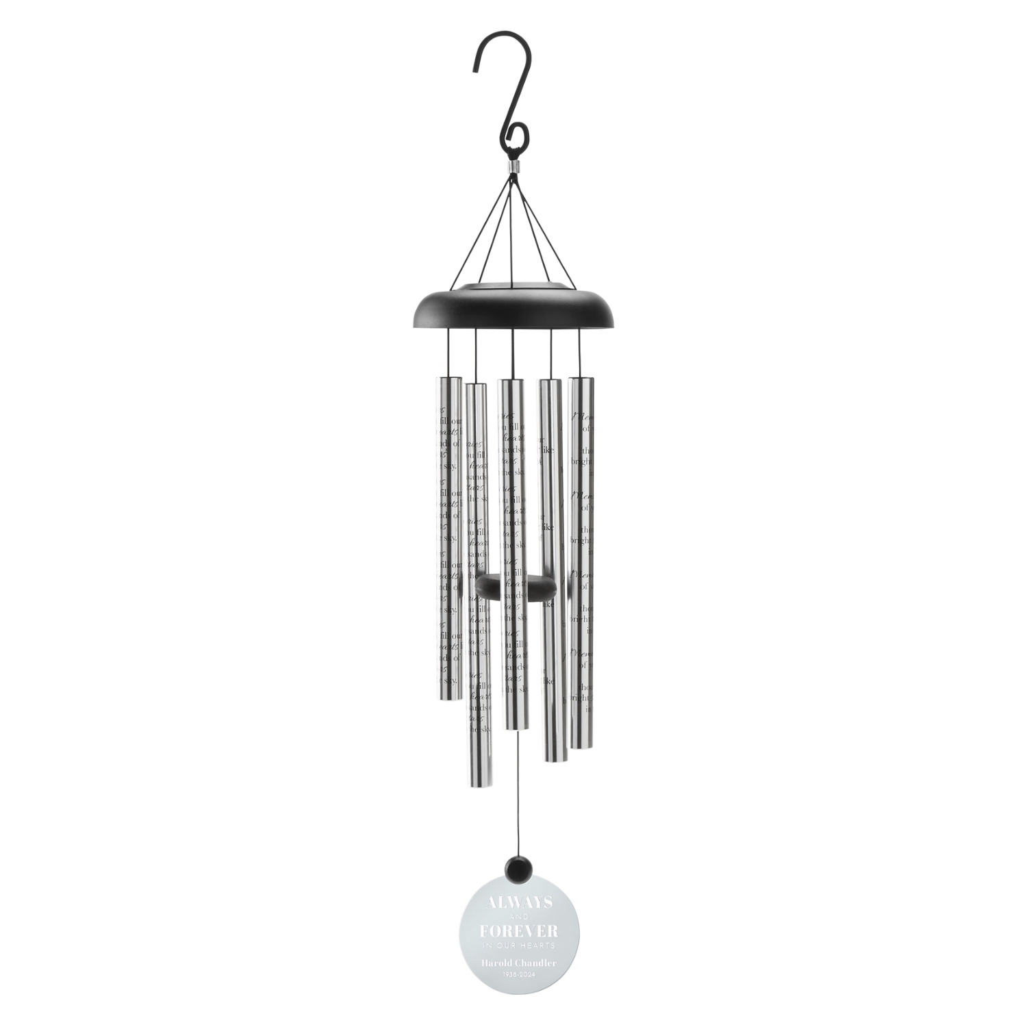 Always and Forever Sympathy Sonnet Solar Wind Chime | Personal Creations