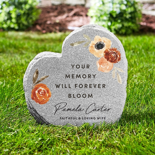 Blooms With Love Memorial Standing Heart Garden Stone | Personal Creations