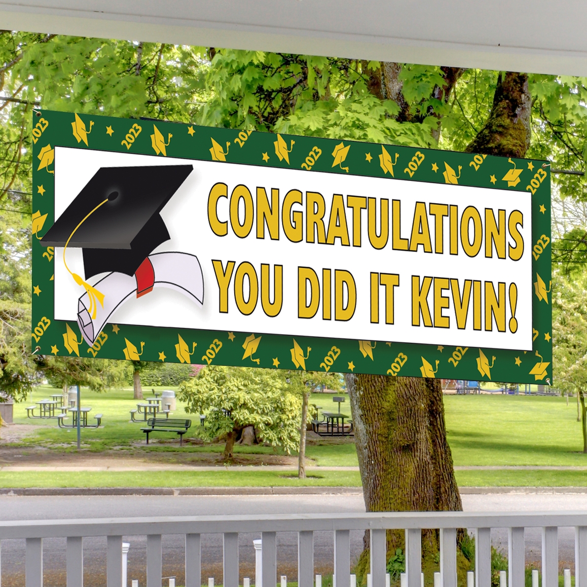 Custom School Color Graduation Banner at Gifts.com