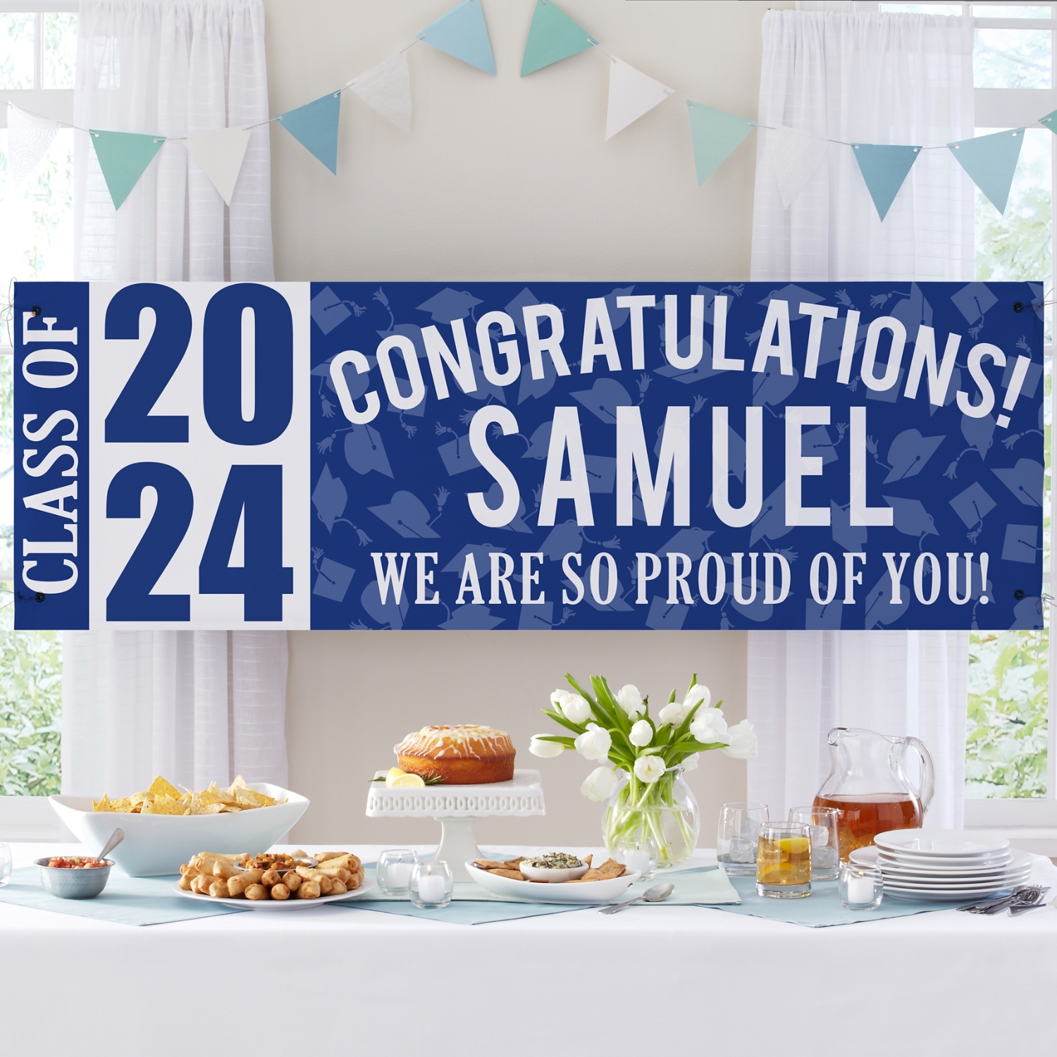 Top of the Class Personalized Graduation Banner at Gifts.com