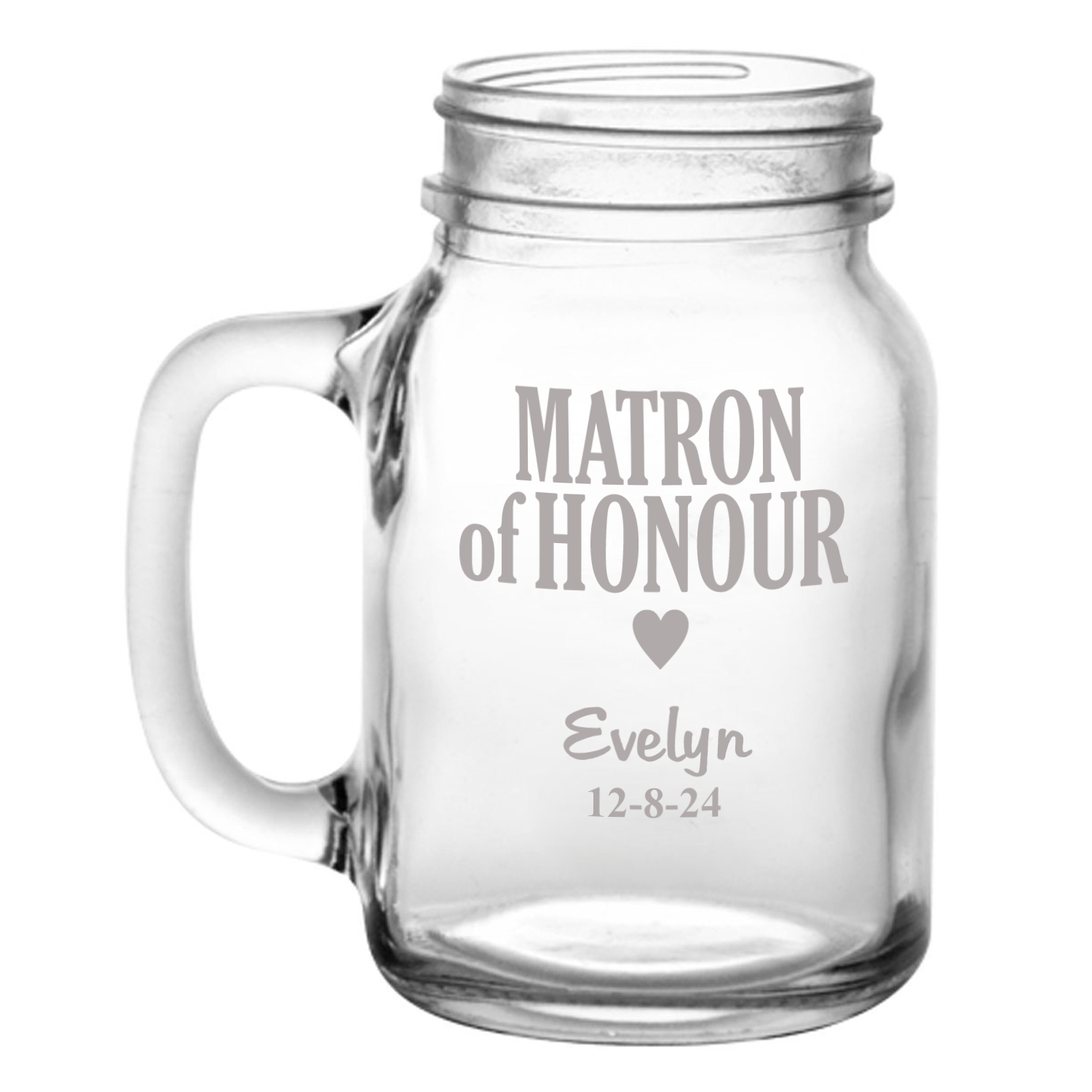 Wedding Party Mason Jar - Matron of Honor at Gifts.com