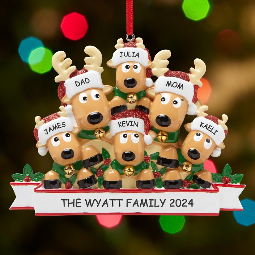 Rocking Reindeer Family Ornament | Personal Creations