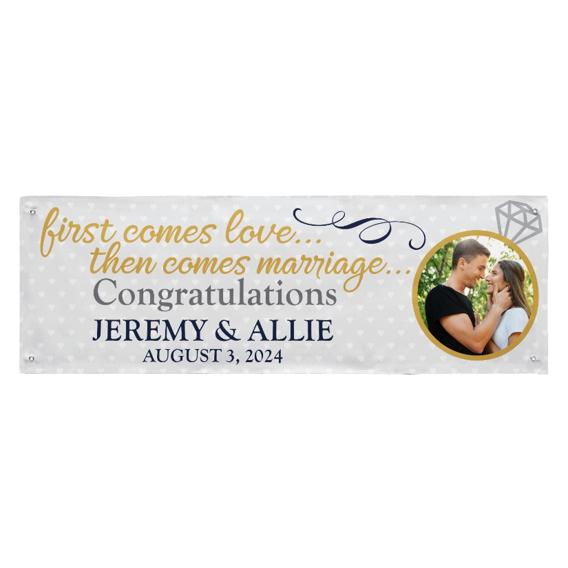 Engagement Festivities Personalized Photo Banner - 6ft at Gifts.com