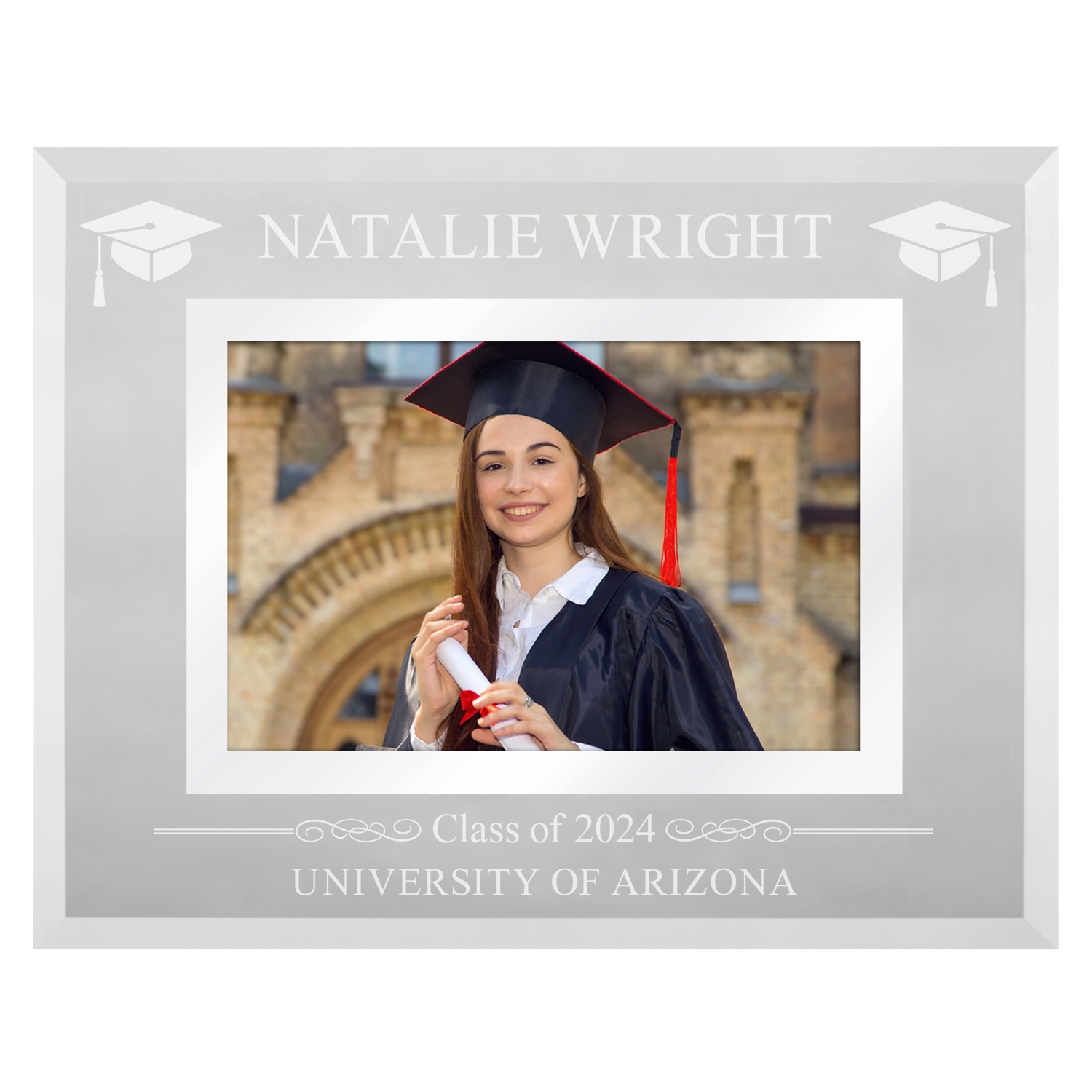 Graduation Etched Glass Frame | Personal Creations