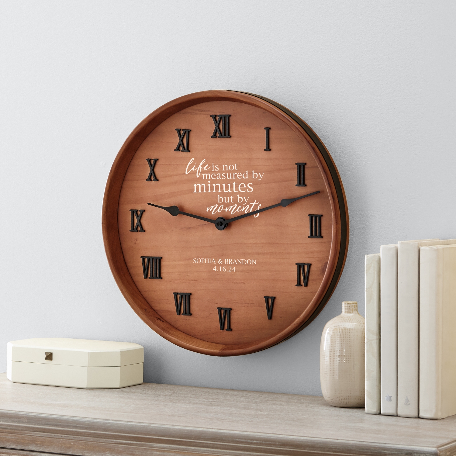 Cherished Moments Personalized Wine Barrel Wall Clock at Gifts.com