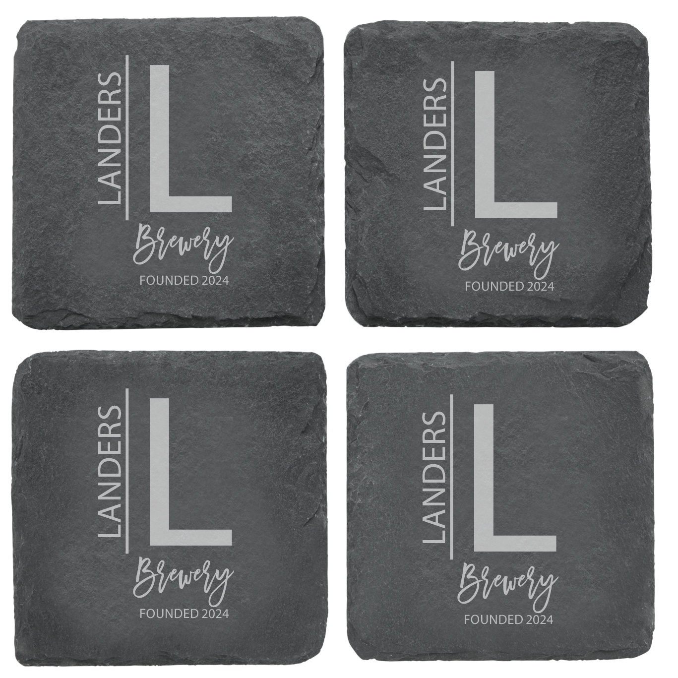 Modern Monogram Slate Coasters | Personal Creations