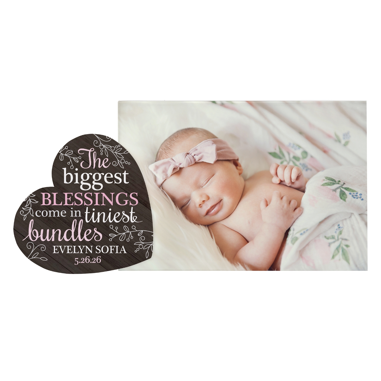 Life's Biggest Blessing Heart Frame - Pink at Gifts.com