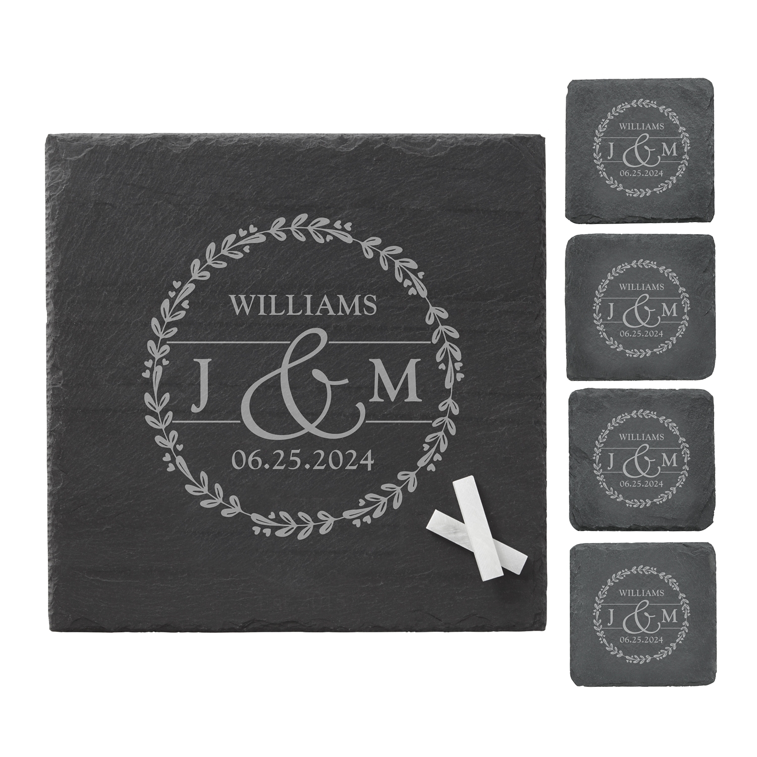 Sophisticated Couple Slate Entertaining 5pc Set | Personal Creations