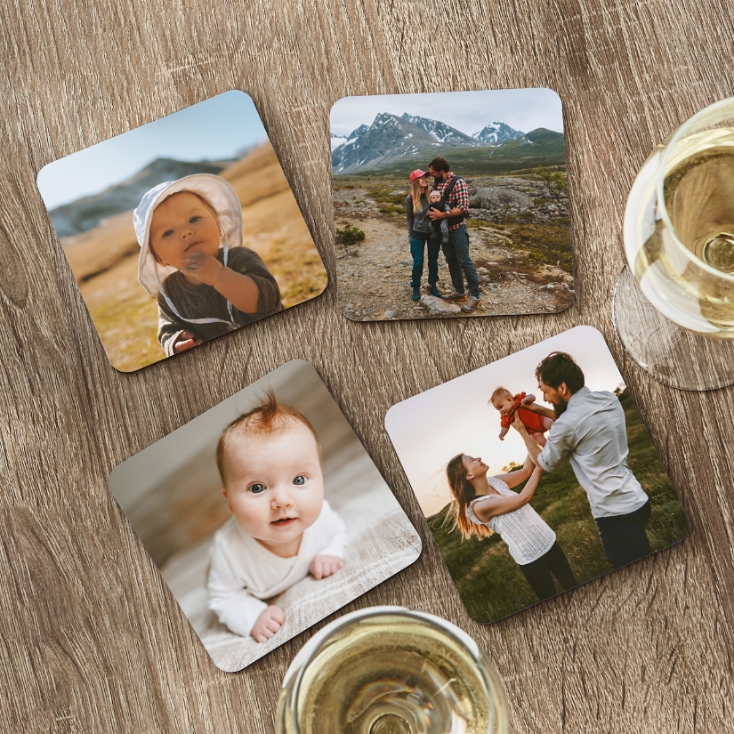 Captivating Personalized Wooden Photo Coasters at Gifts.com