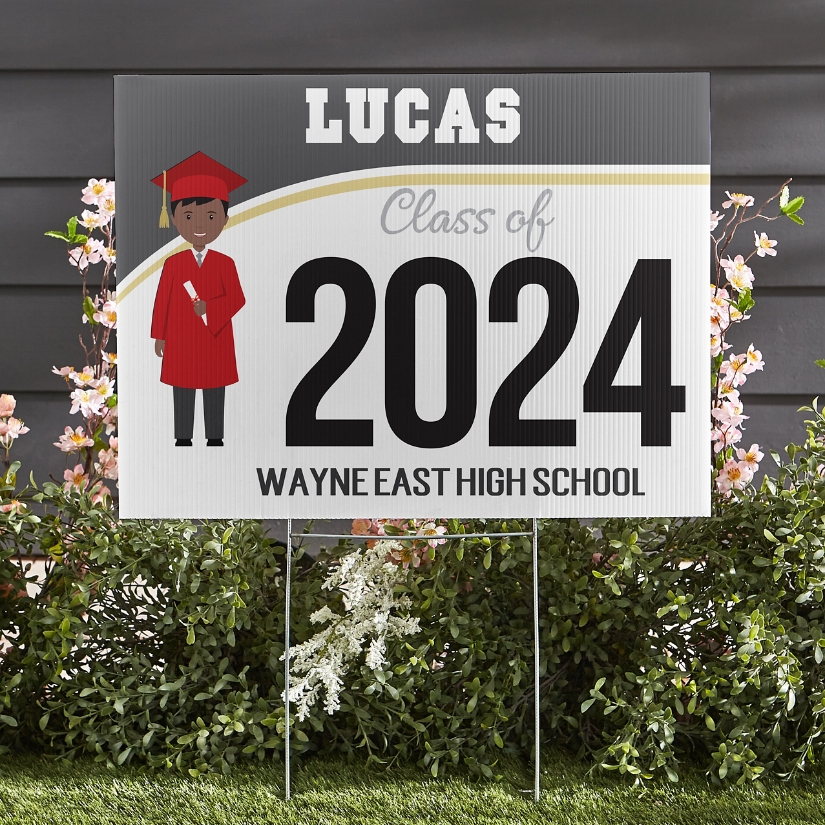 Graduation Mascot Personalized Yard Sign at Gifts.com