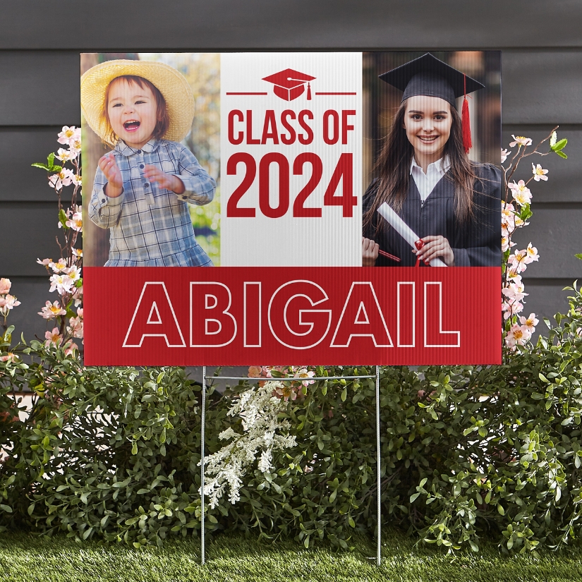 Way To Grow! Graduation Photo Yard Sign | Personal Creations