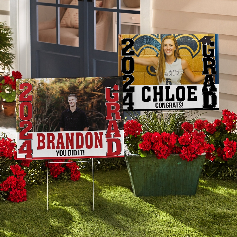 Stand Tall School Colors Graduation Yard Sign | Personal Creations