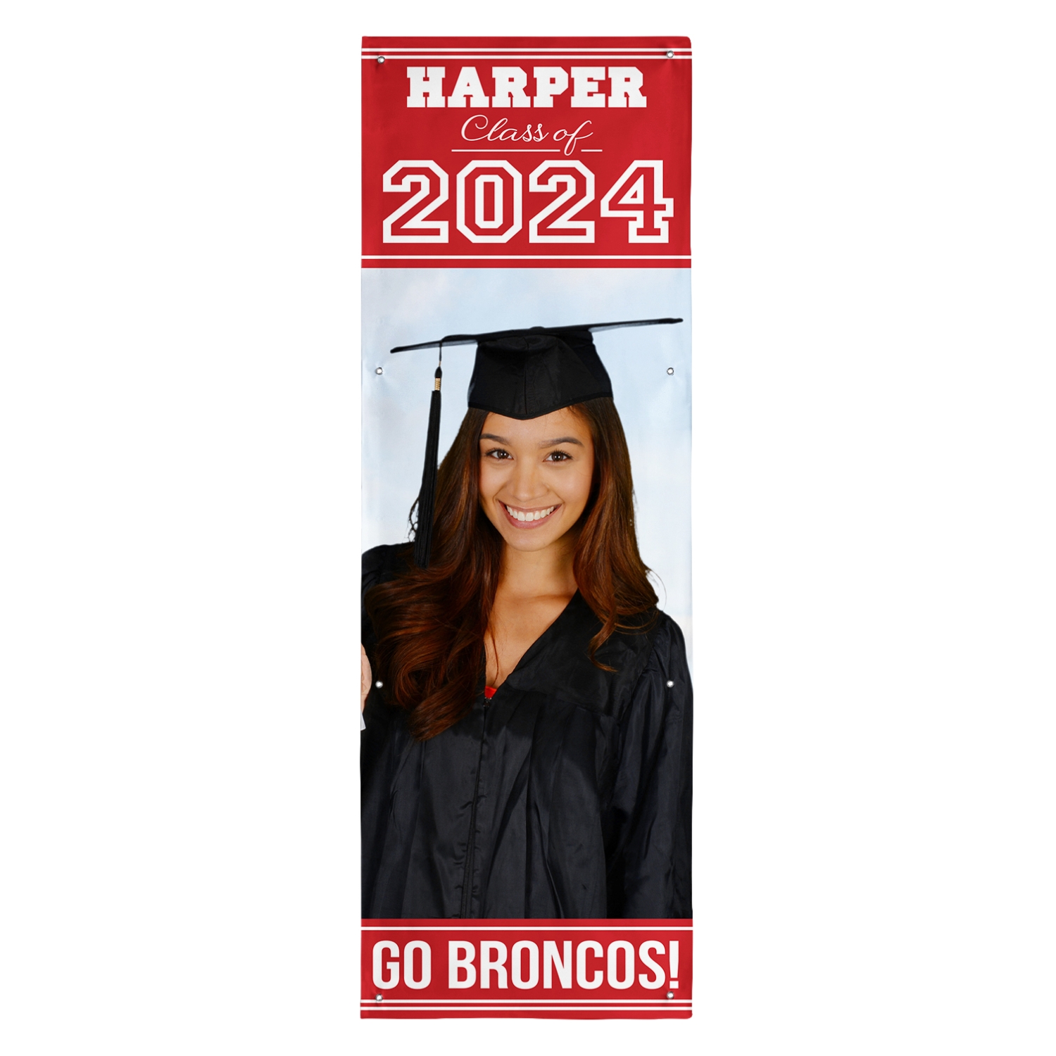 All Star Grad Photo Banner - 8ft - Red at Gifts.com