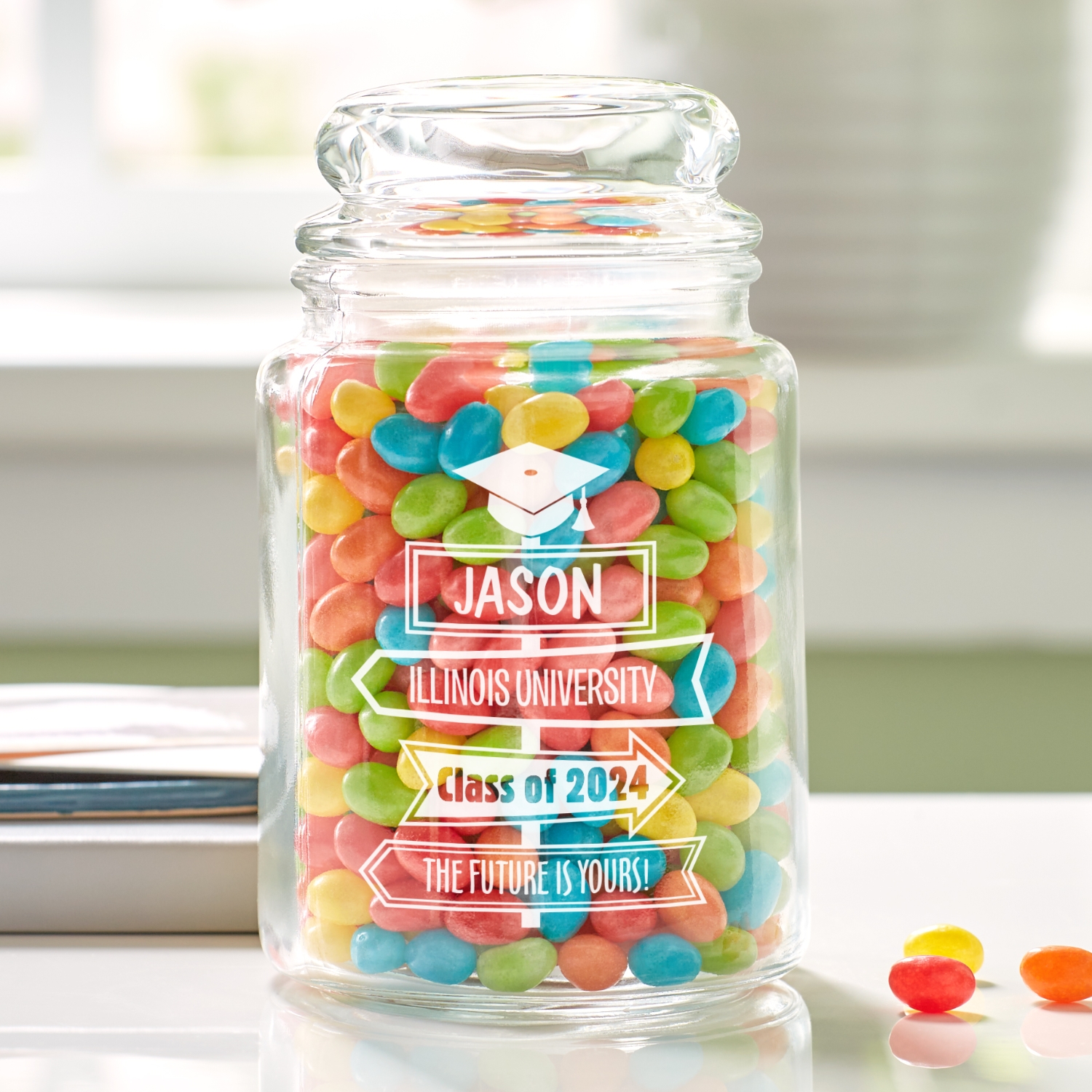 Journey to Success Personalized Glass Treat Jar at Gifts.com