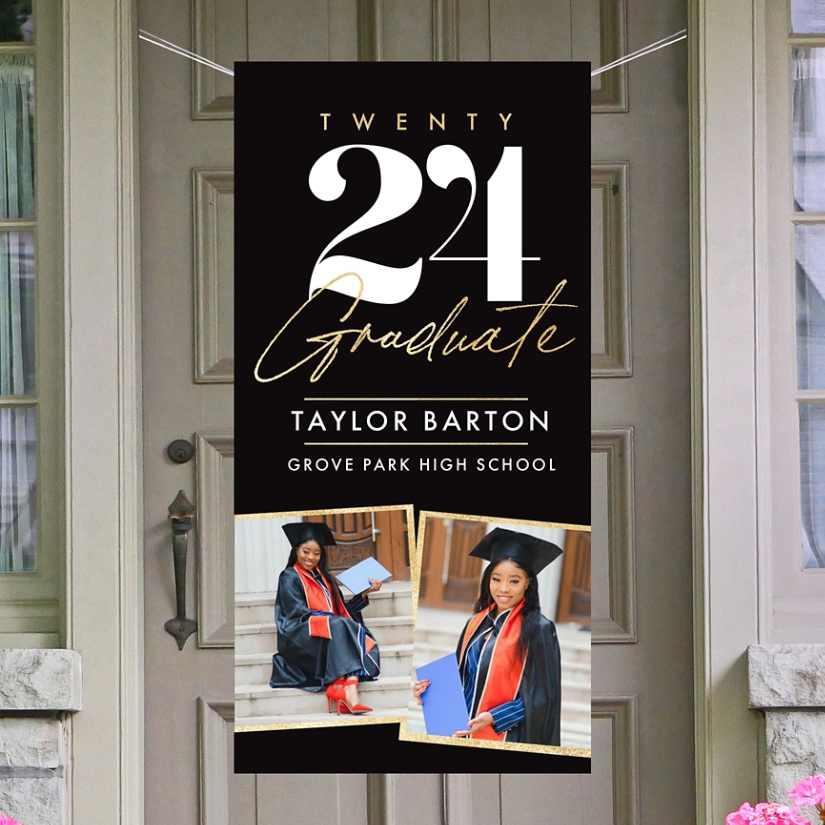 Contemporary Scholar Personalized Graduation Photo Banner at Gifts.com