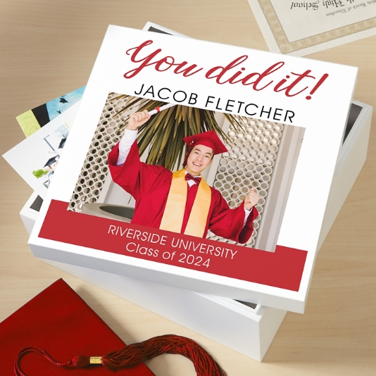 Sophisticated Graduate Photo Keepsake Box | Personal Creations