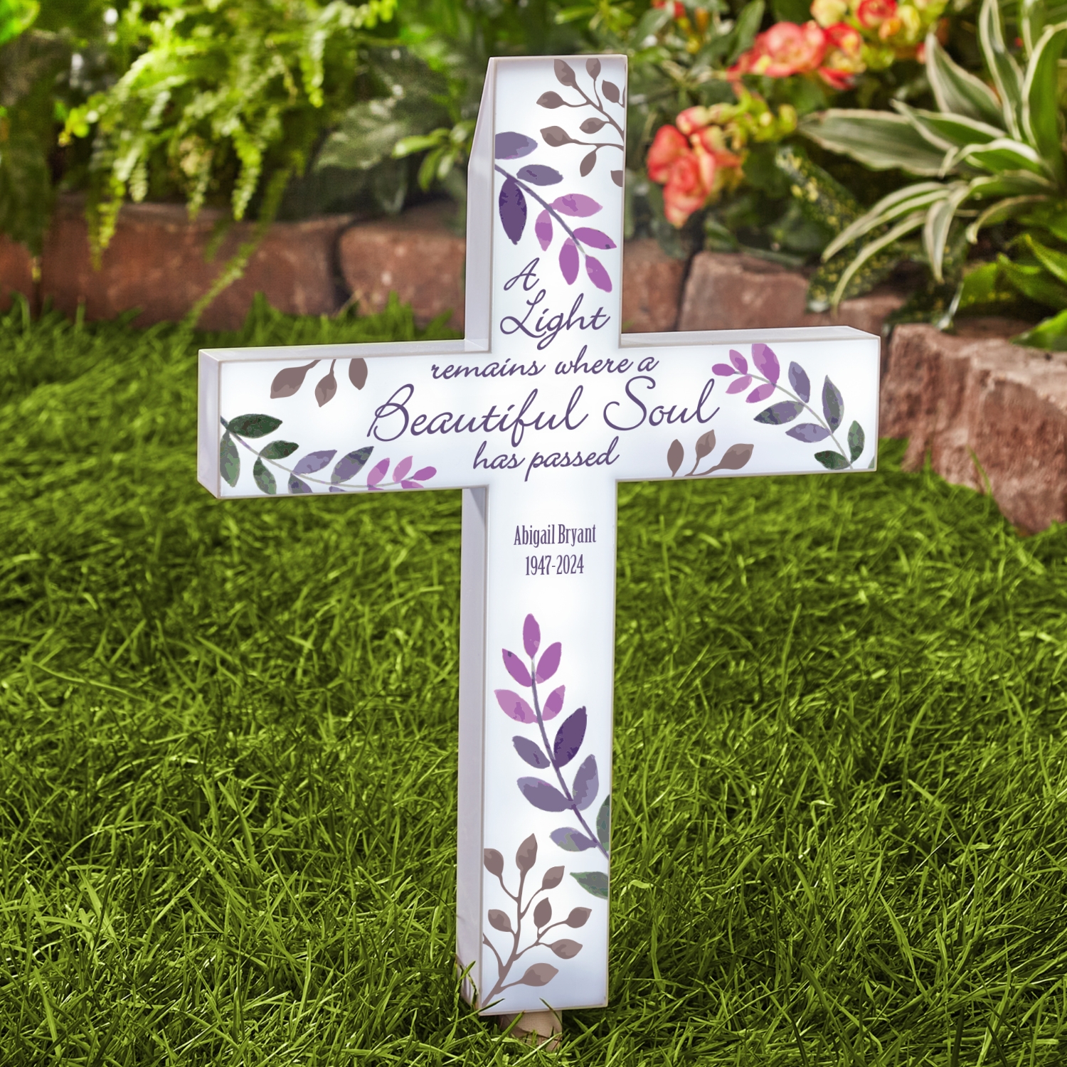 Eternal Light Solar Personalized Cross at Gifts.com