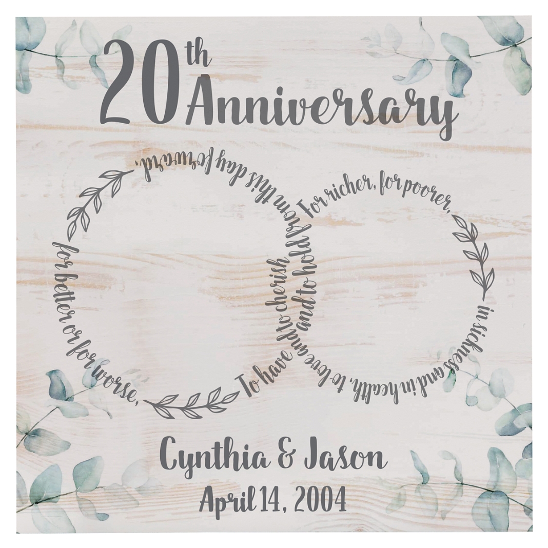 Rings of Love Anniversary Wood Block - Natural Edge | Personal Creations