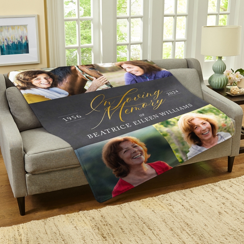 In Loving Memory Photo Plush Blanket | Personal Creations