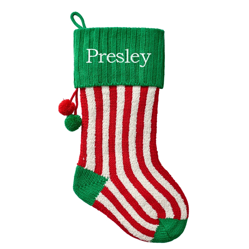 Whimsical Knit Stocking - Red Stripe - Block at Gifts.com
