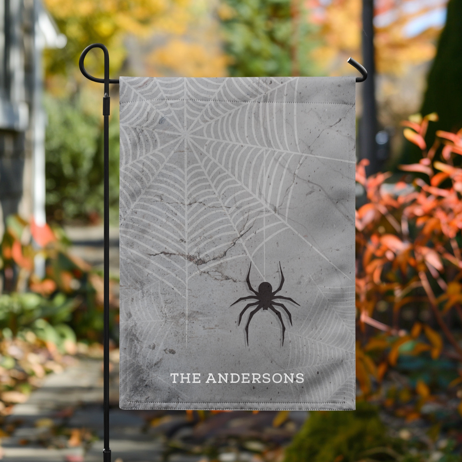 Spooky Spiderweb Garden Flag at Gifts.com