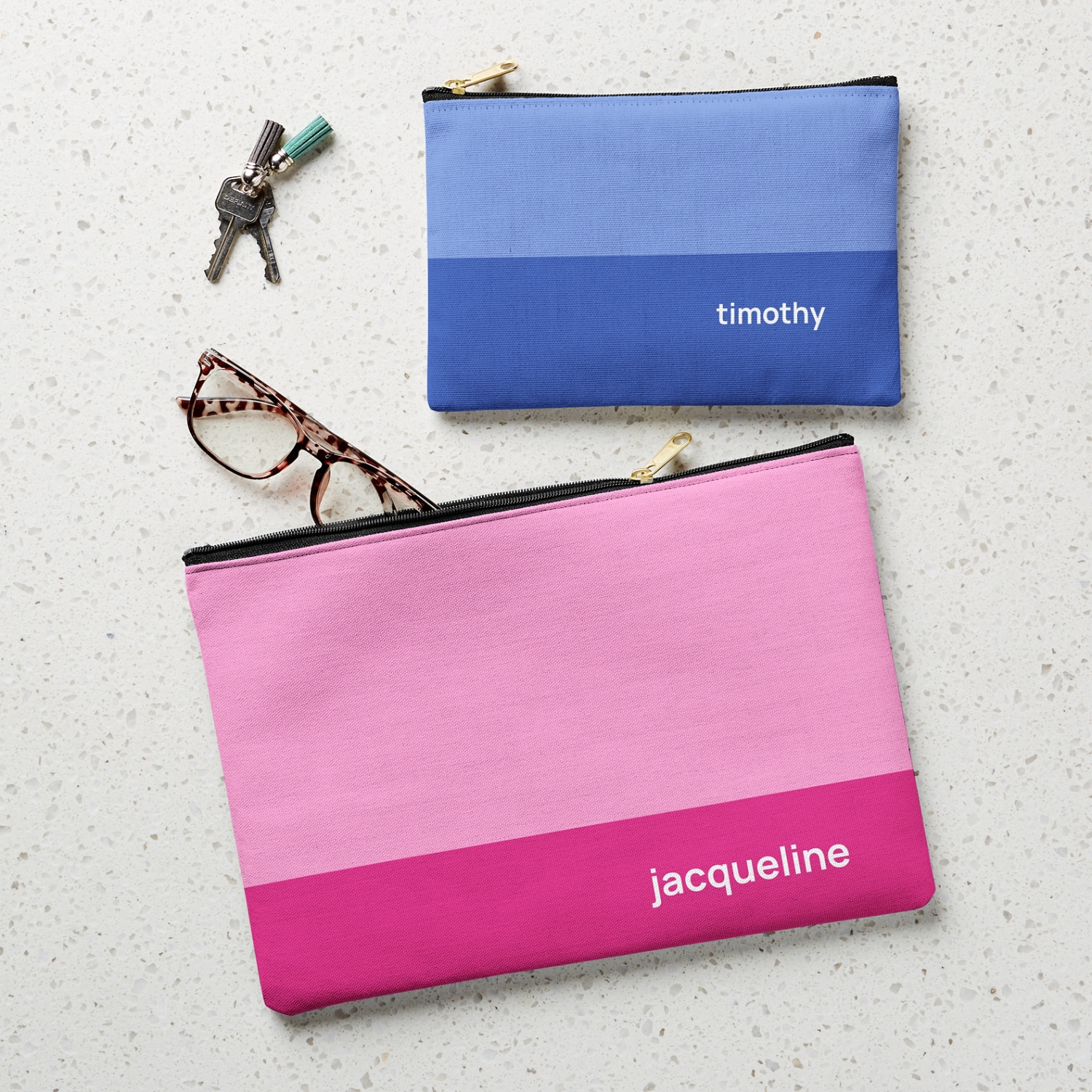 Colorblock Name Zipper Pouch at Gifts.com