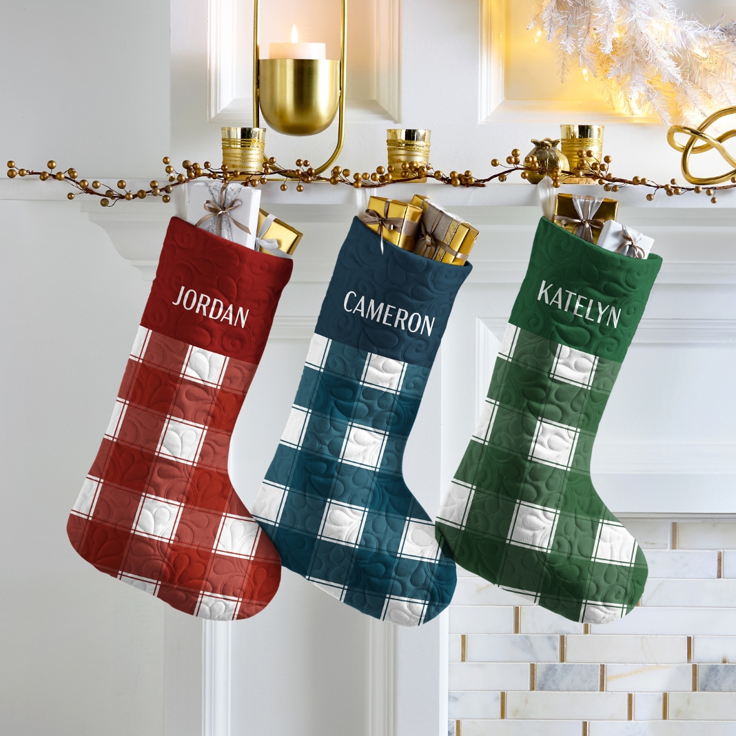 Fun Plaid Quilted Stocking | Personal Creations
