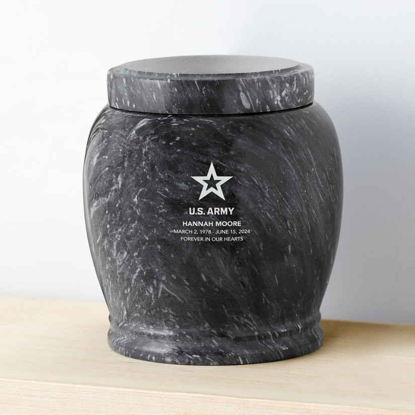 U.S. Army® Engraved Marble Cremation Urn | Personal Creations