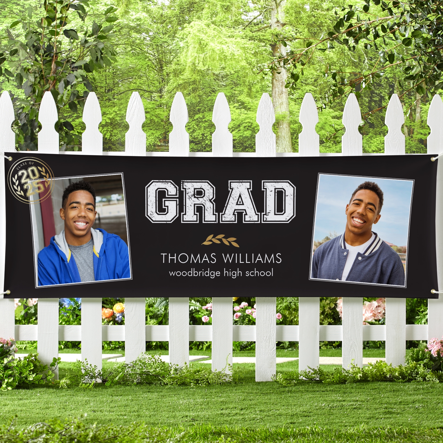 Graduation Scroll School Colors Photo Banner at Gifts.com