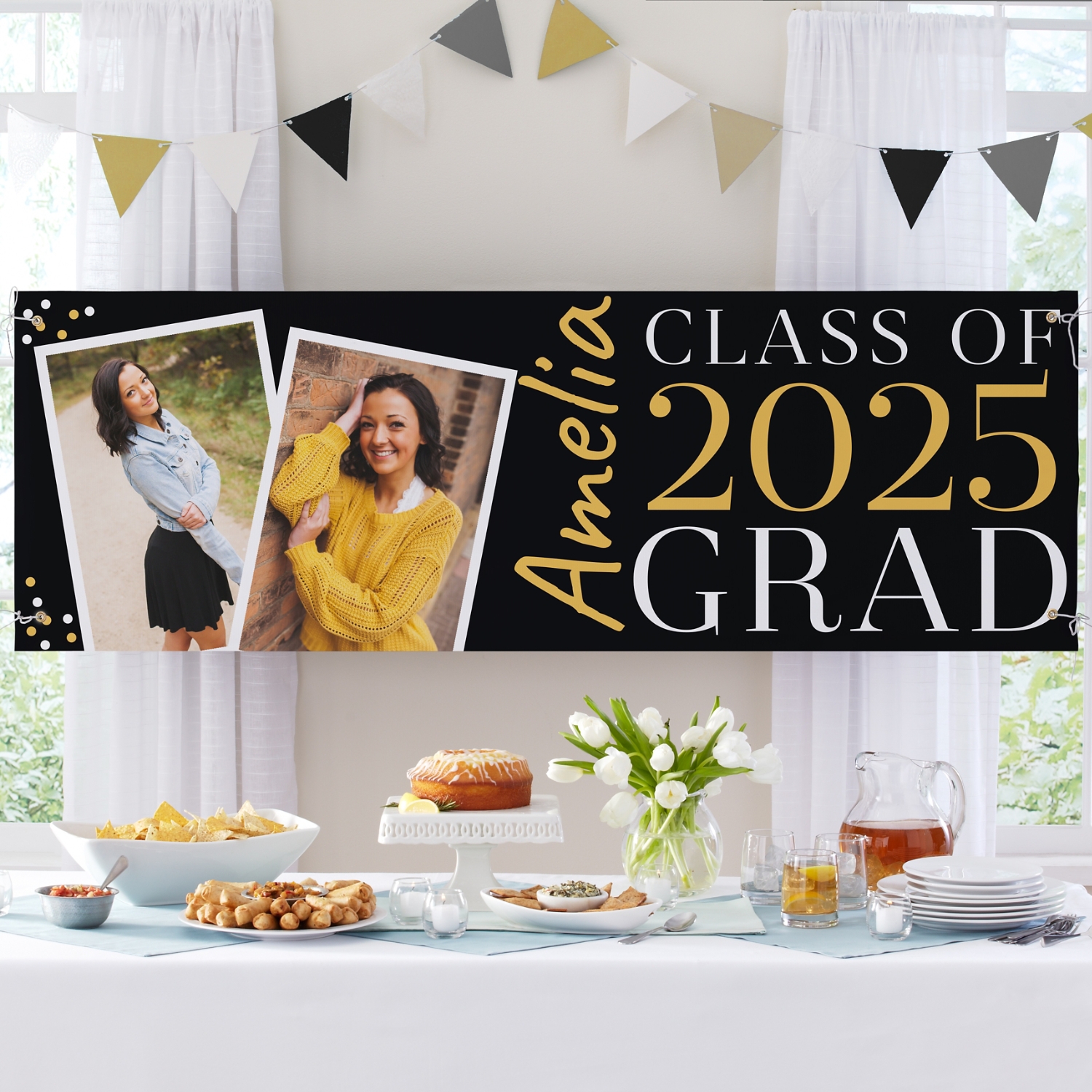 Dotted Graduation Photo Banner at Gifts.com
