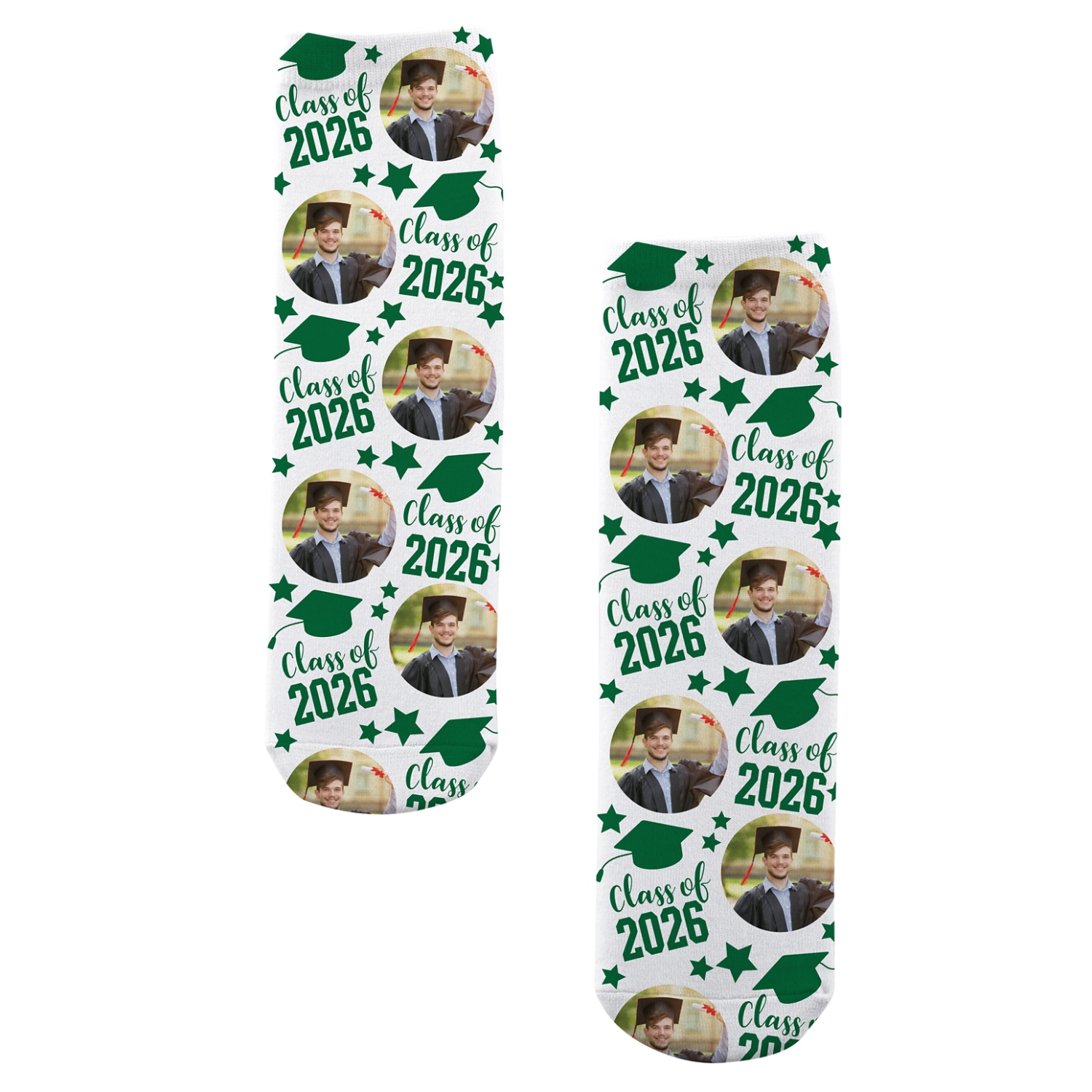 Graduation Celebration Photo Socks- Green - Small at Gifts.com