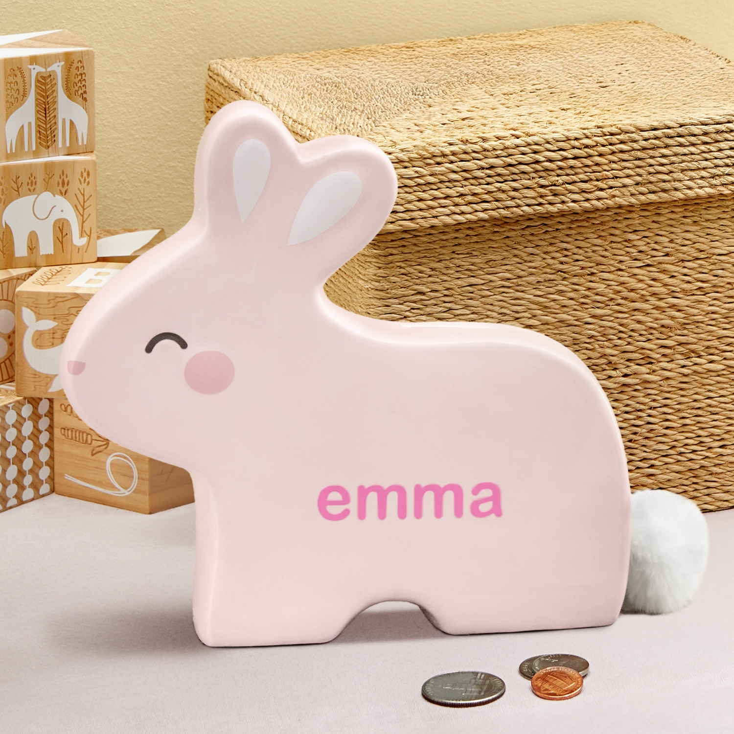 Stephen Joseph® Animal Friends Ceramic Banks - Pink Bunny at Gifts.com