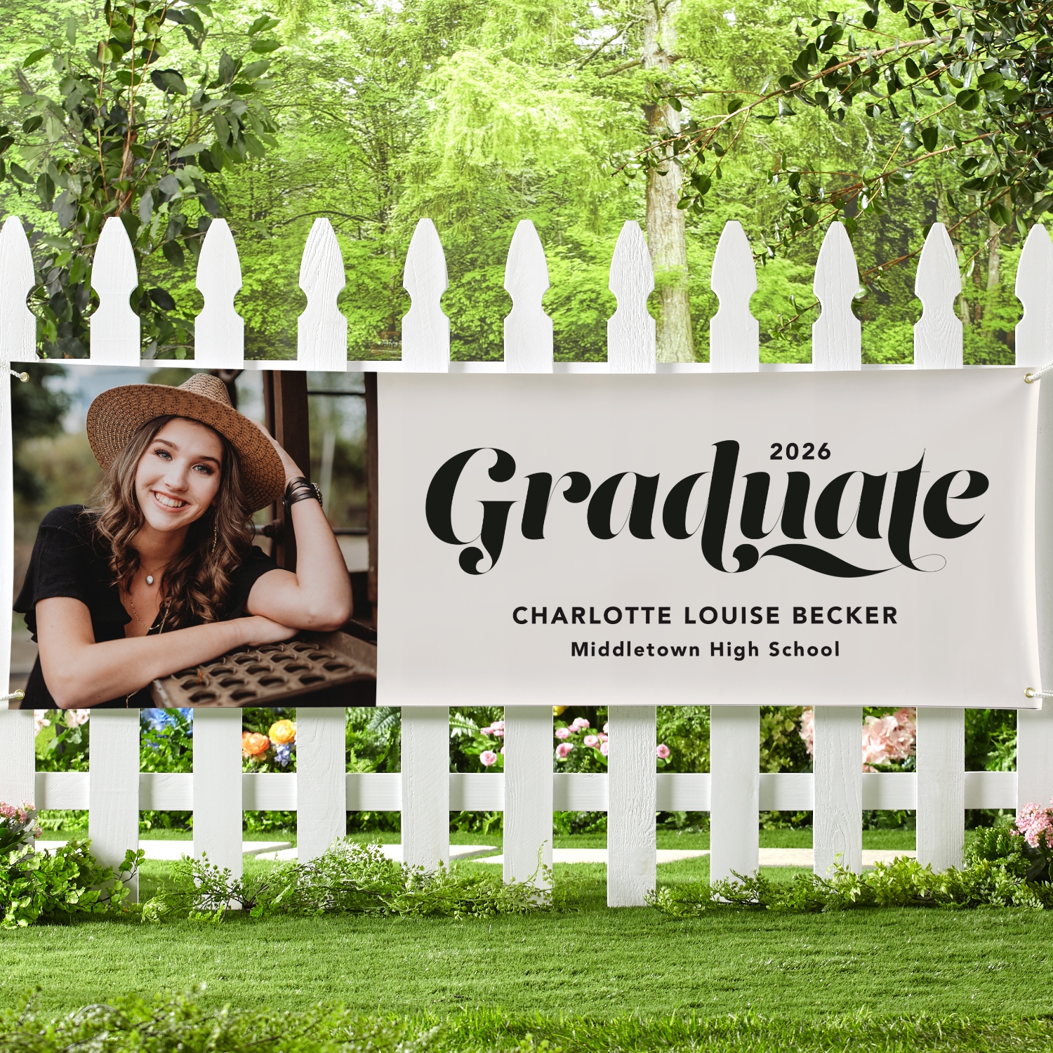 Swirling Graduate Photo Banner at Gifts.com