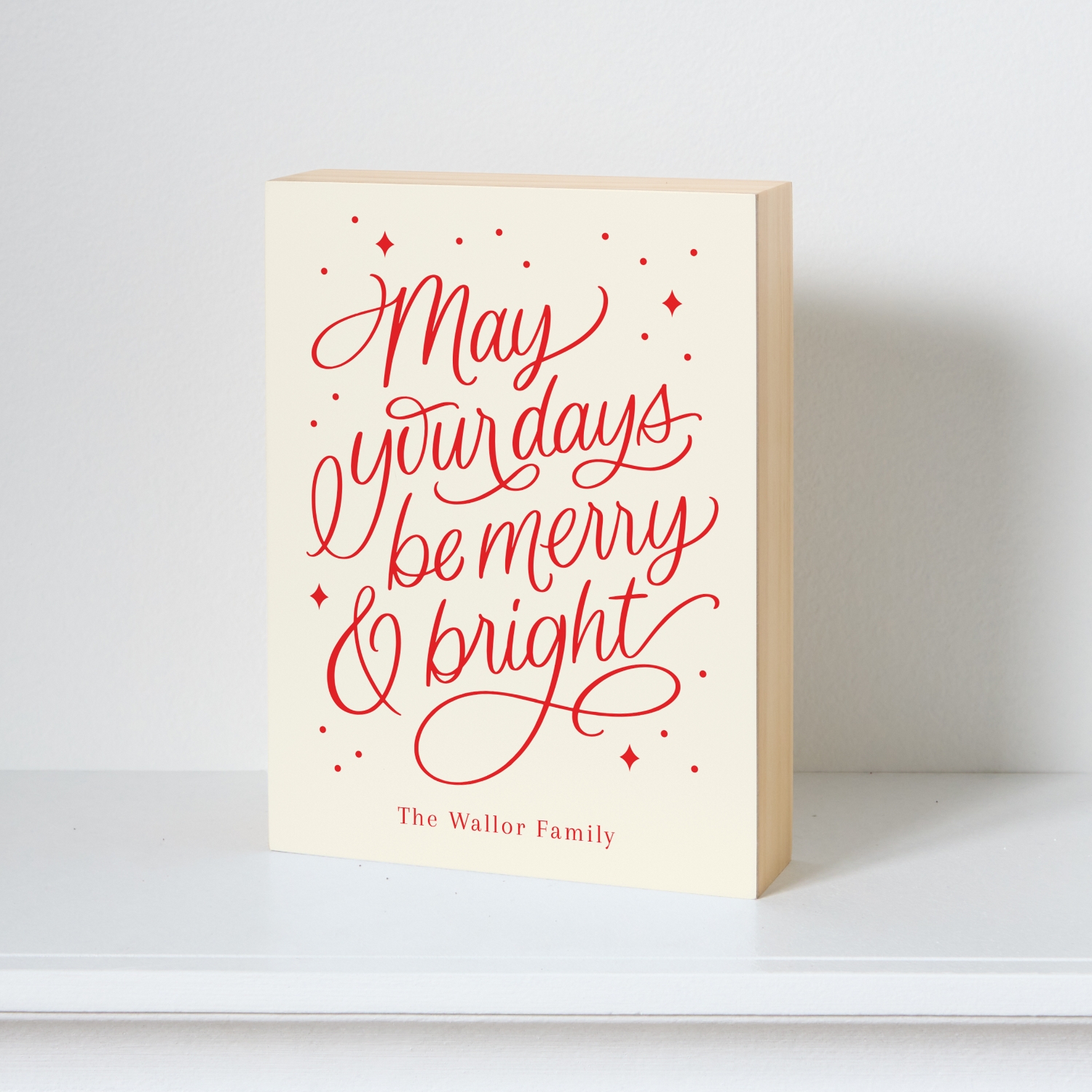 Holly Jolly Wood Block at Gifts.com