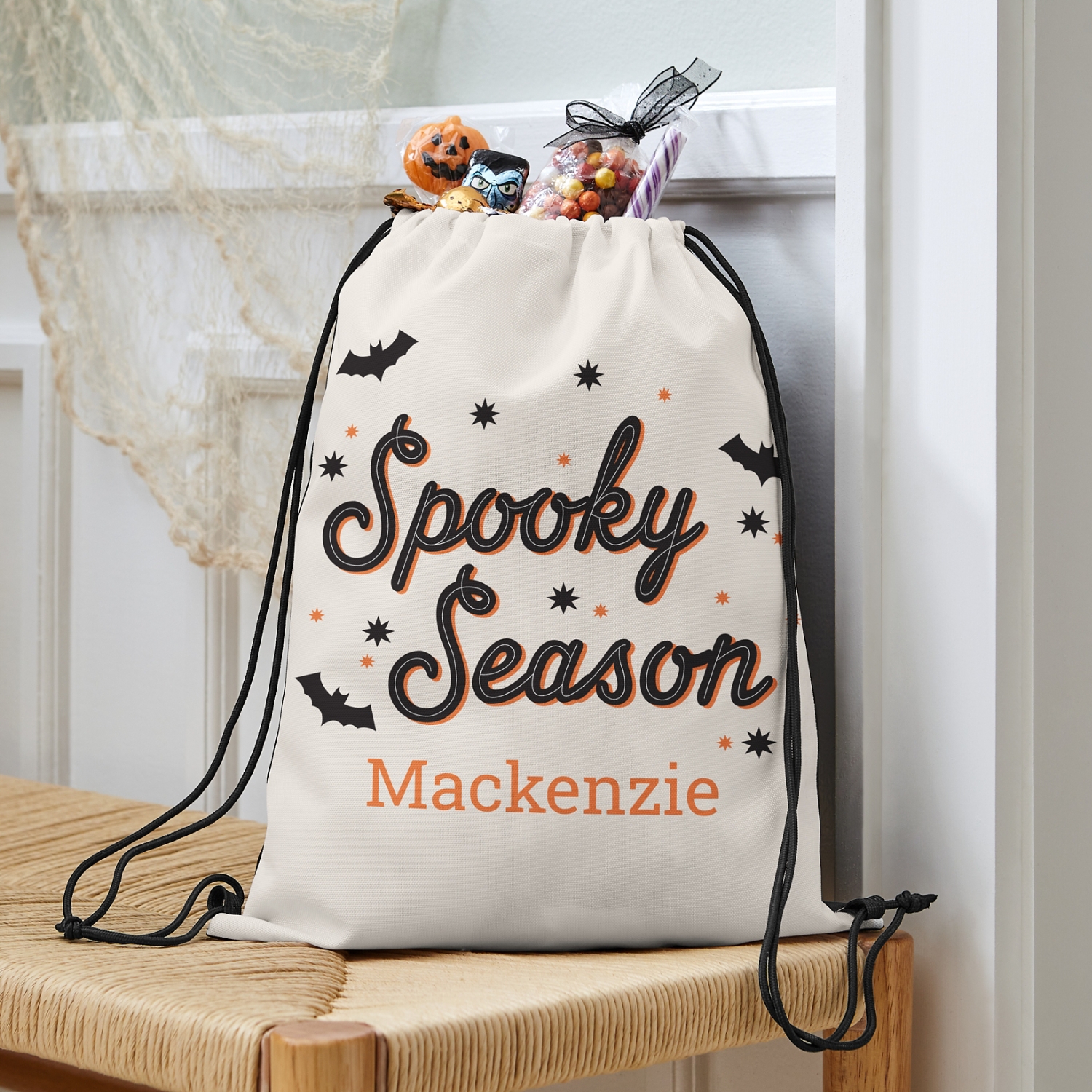 Haunted Halloween Drawstring Treat Bag at Gifts.com
