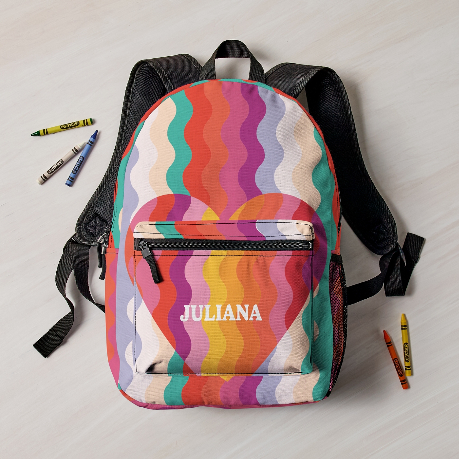 Colorful Waves Heart Backpack at Gifts.com
