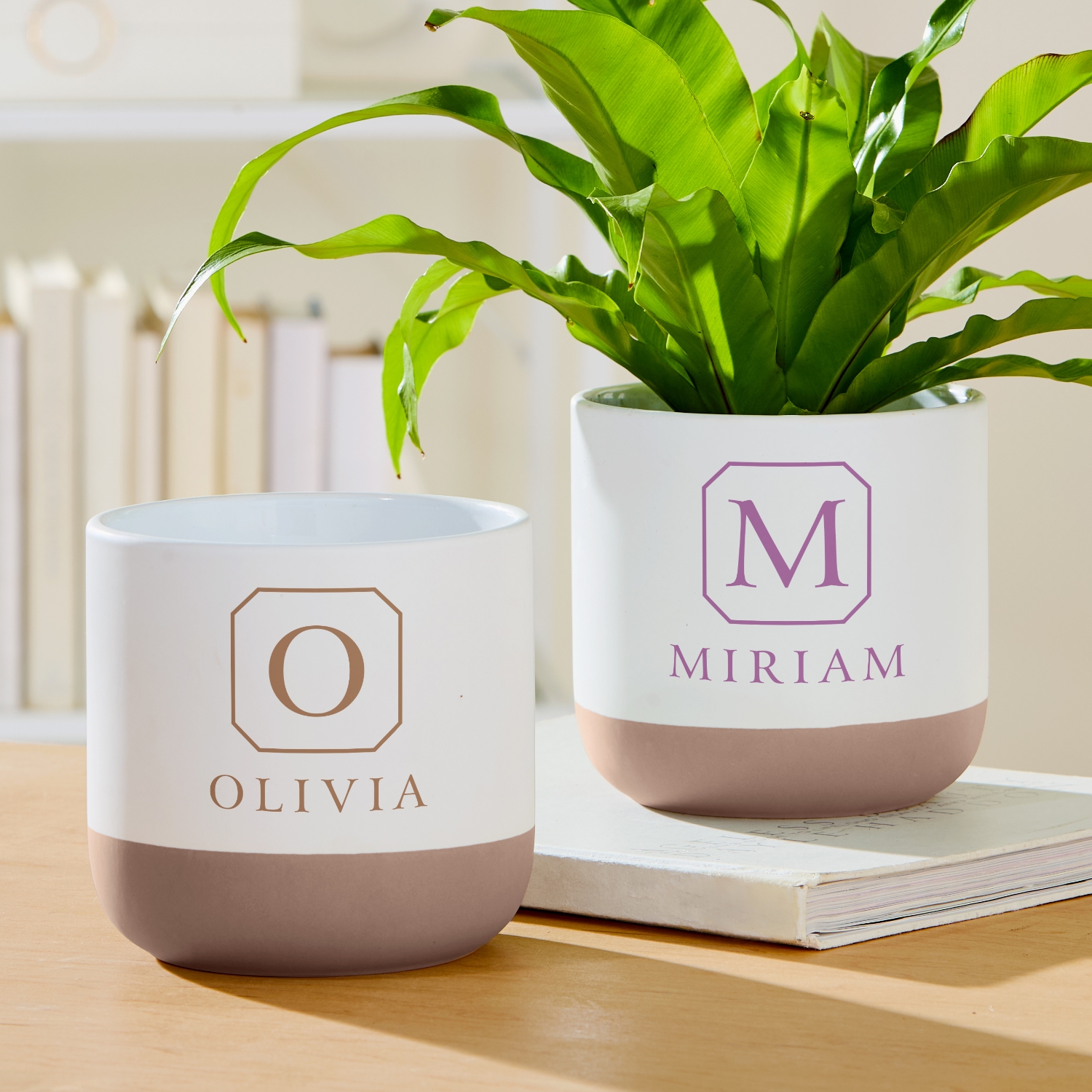 Monogrammed Ceramic Planter at Gifts.com