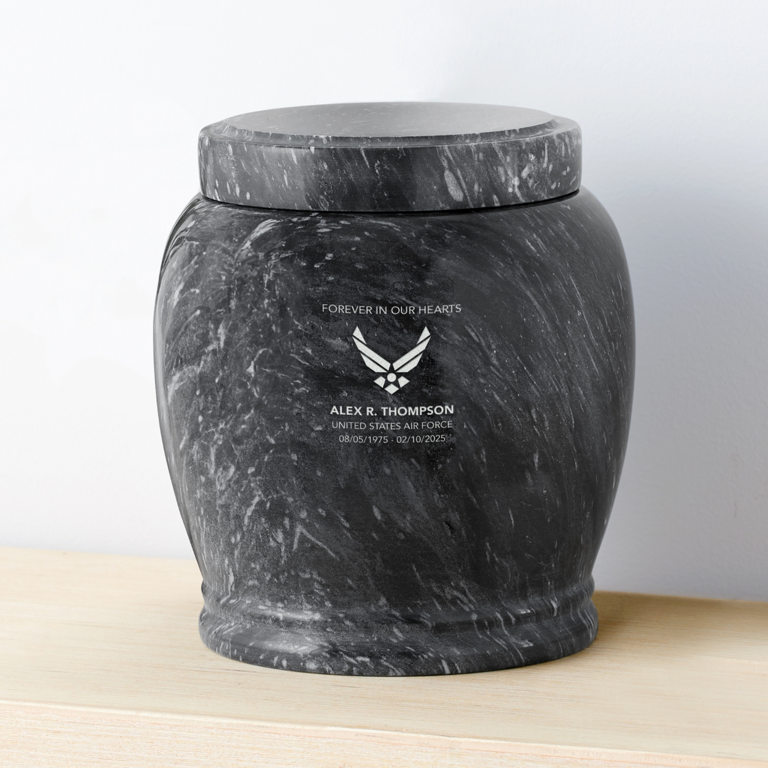 U.S. Air Force™ Logo Engraved Marble Cremation Urn at Gifts.com