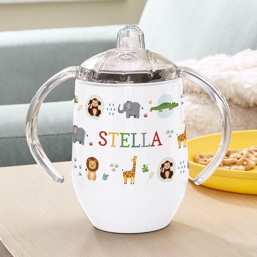 Baby Animals Personalized Sippy Cup | Parker & Pip
