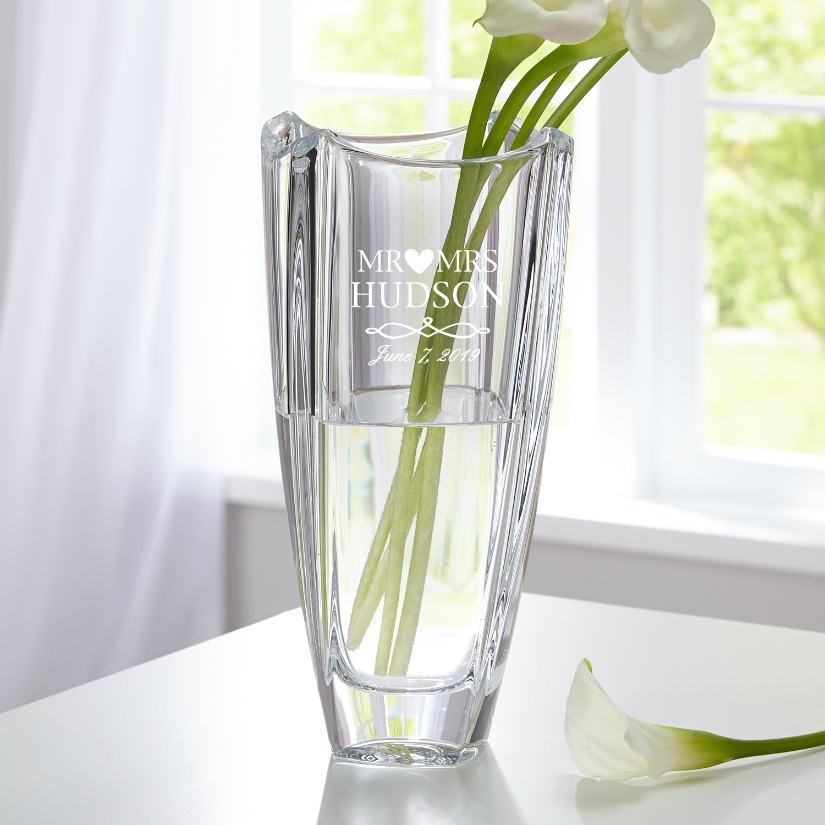 Galway Crystal Engraved Wedding Vase | Personal Creations