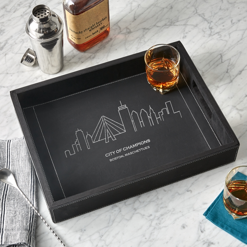 Our City Skyline Personalized Bar Tray at Gifts.com