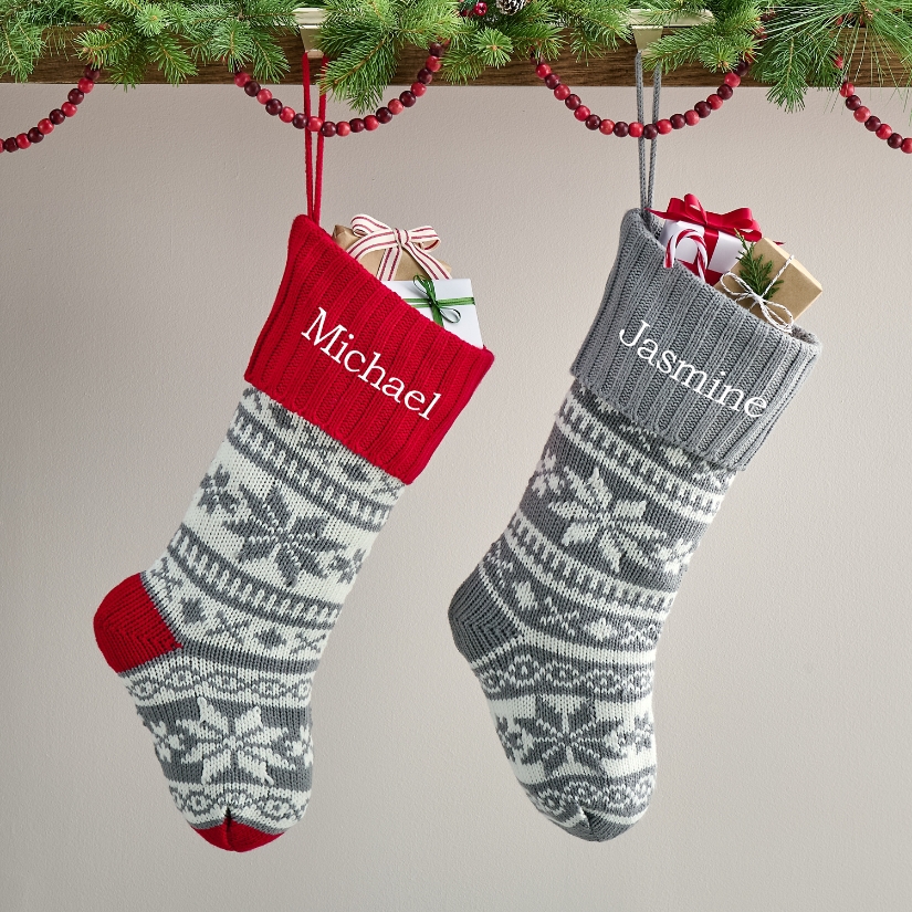 Winter Snowflake Knit Stocking at Gifts.com