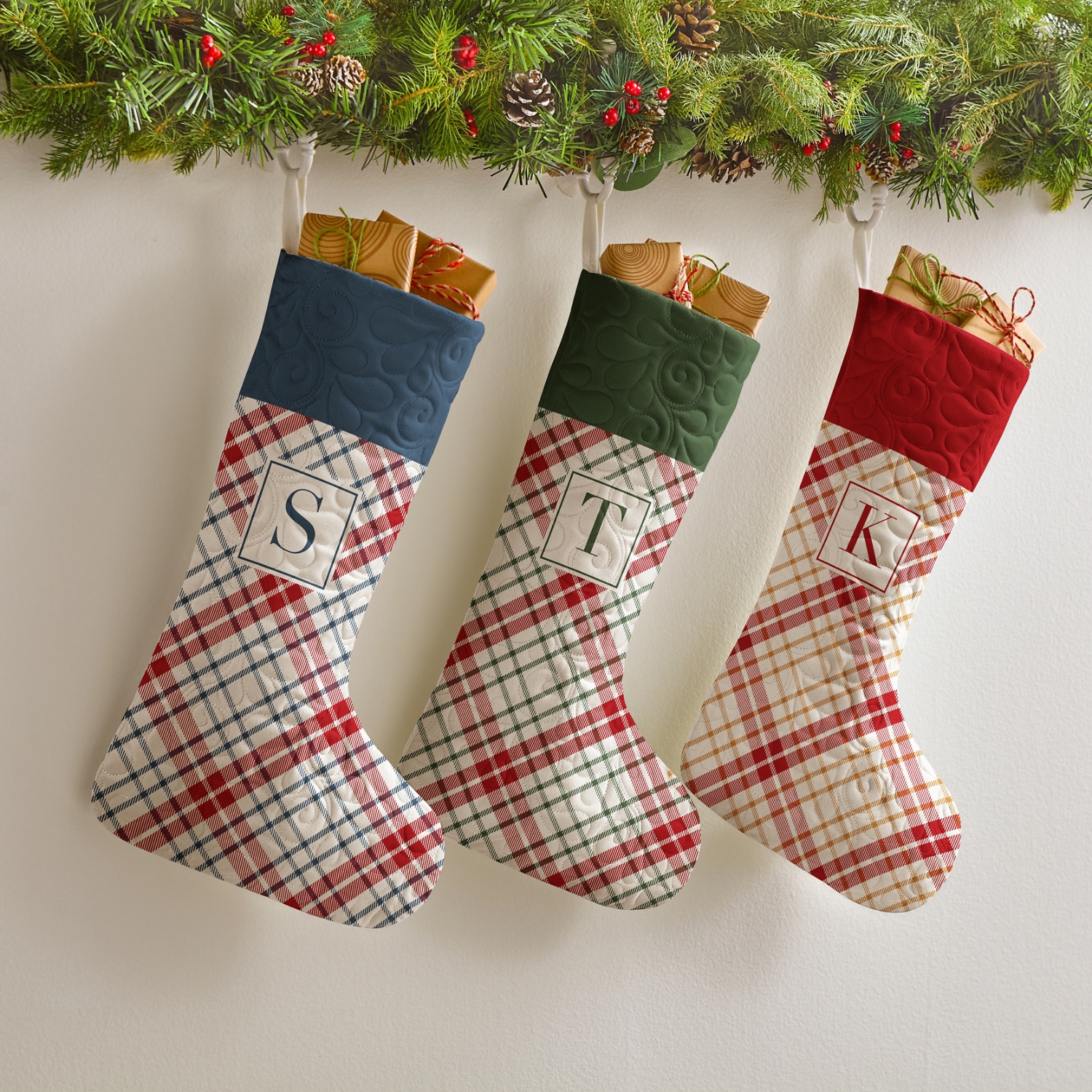 Classic Plaid Monogram Stocking | Stocking Shop